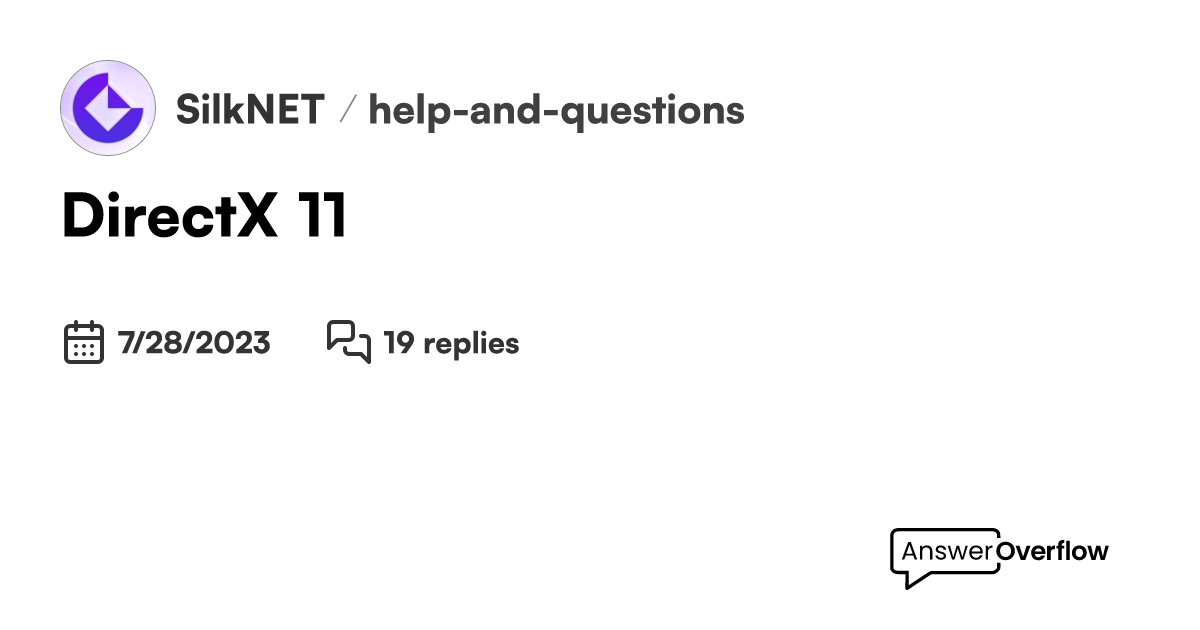 DirectX 11 - Silk.NET