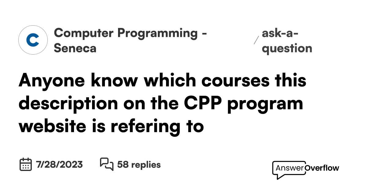 Anyone know which courses this description on the CPP program website is refering to? - Computer ...