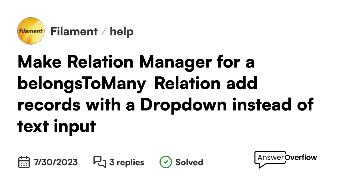 Make Relation Manager For A Belongstomany Relation Add Records With A