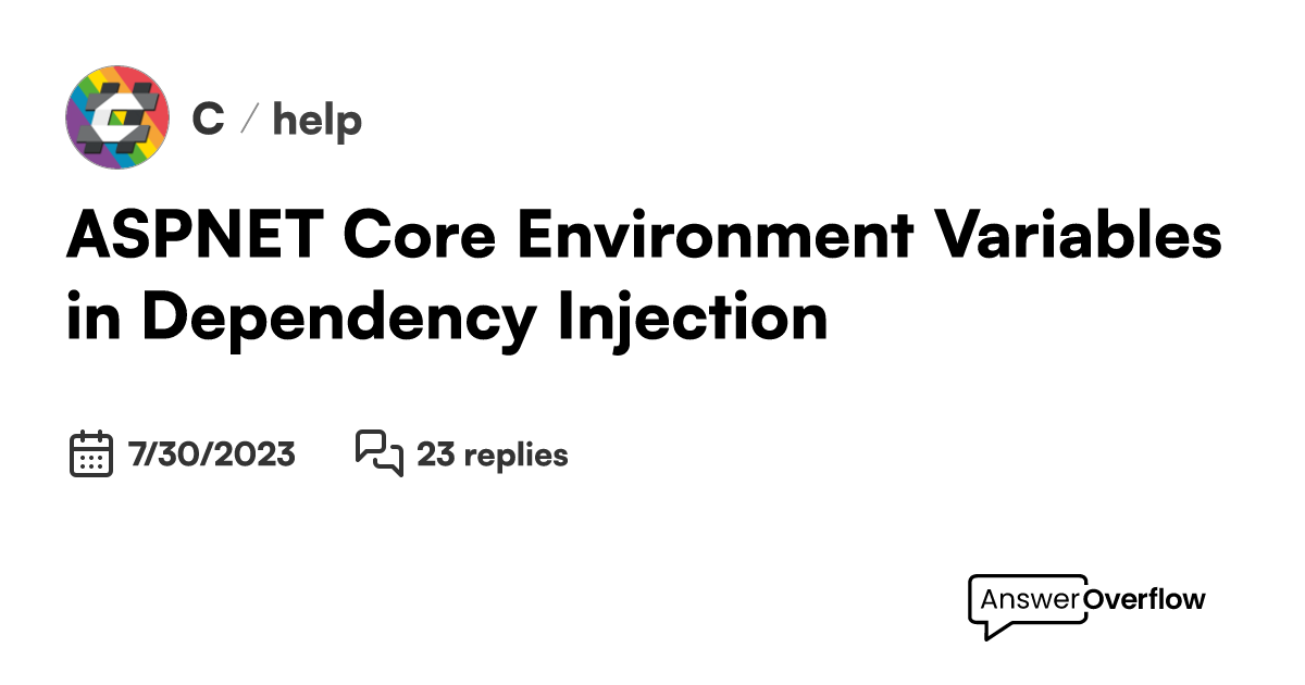 Aspnet Core Environment Variables In Dependency Injection C