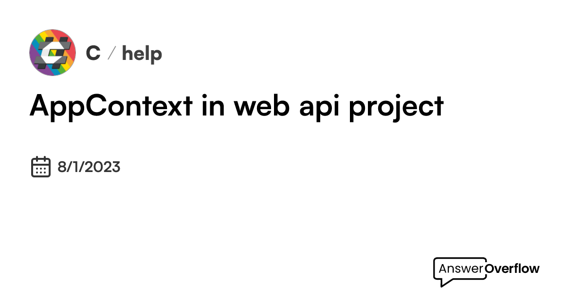 Appcontext In Web Api Project C