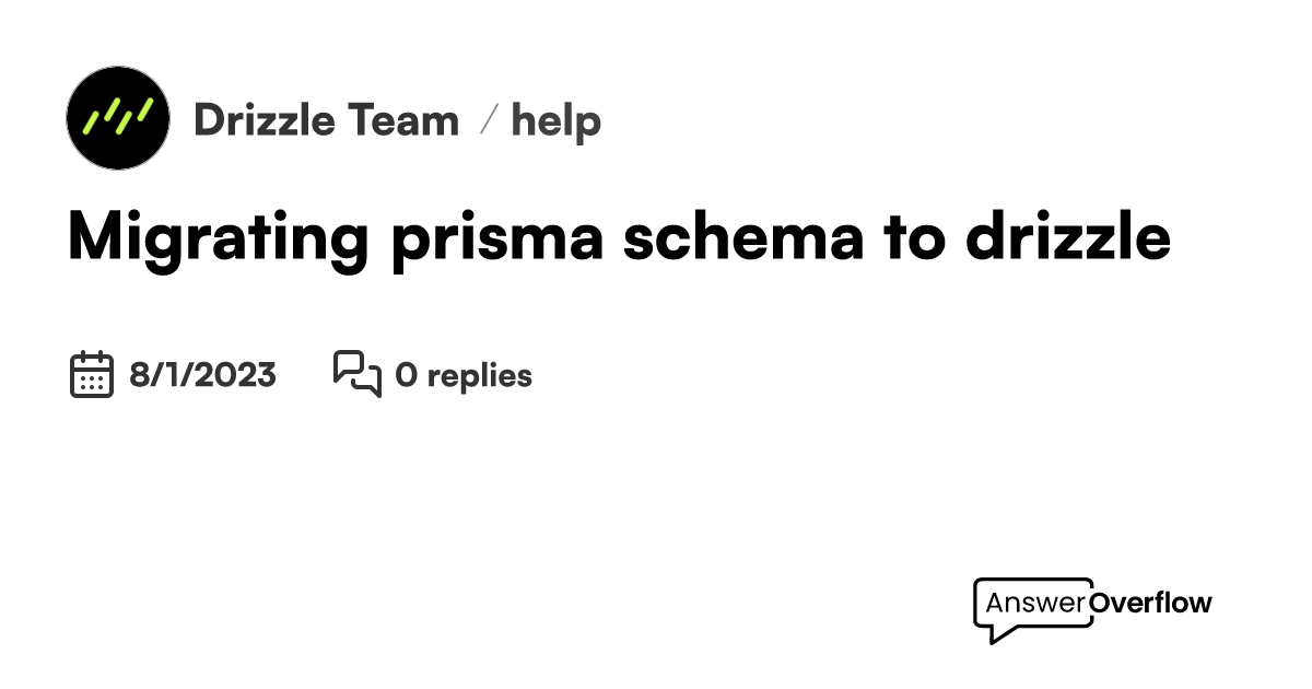 Migrating prisma schema to drizzle - Drizzle Team