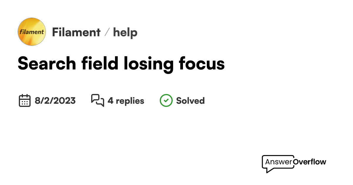 Search field losing focus - Filament