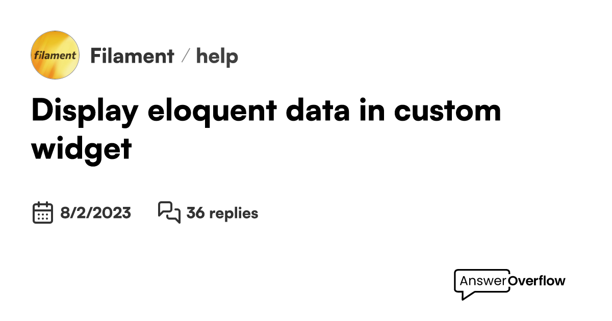Display eloquent data in custom widget - Filament