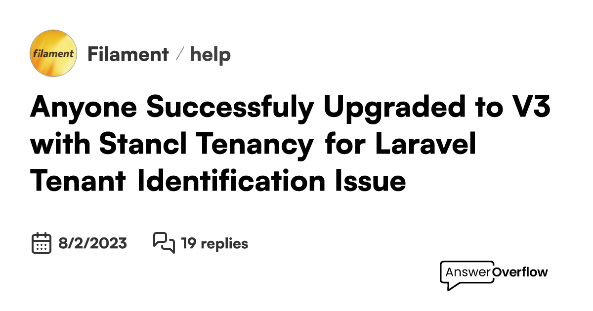 Anyone Successfuly Upgraded to V3 with Stancl Tenancy for Laravel Tenant Identification Issue ...