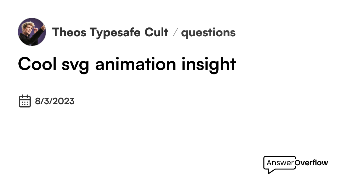 Cool svg animation insight. - Theo's Typesafe Cult