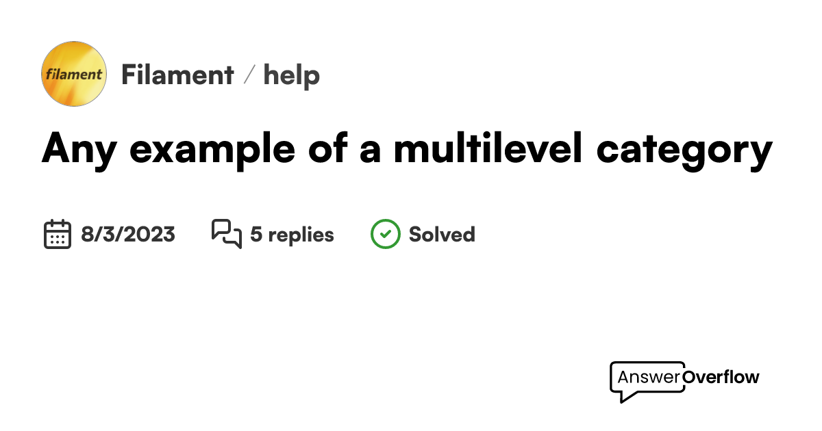 Any example of a multilevel category? - Filament