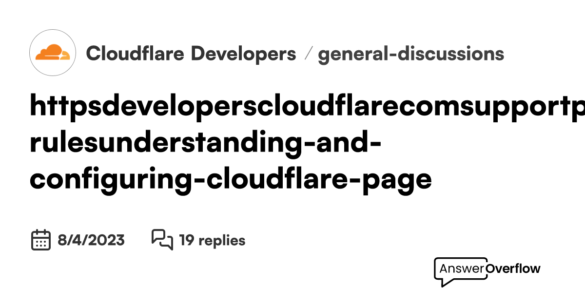 - Cloudflare Developers