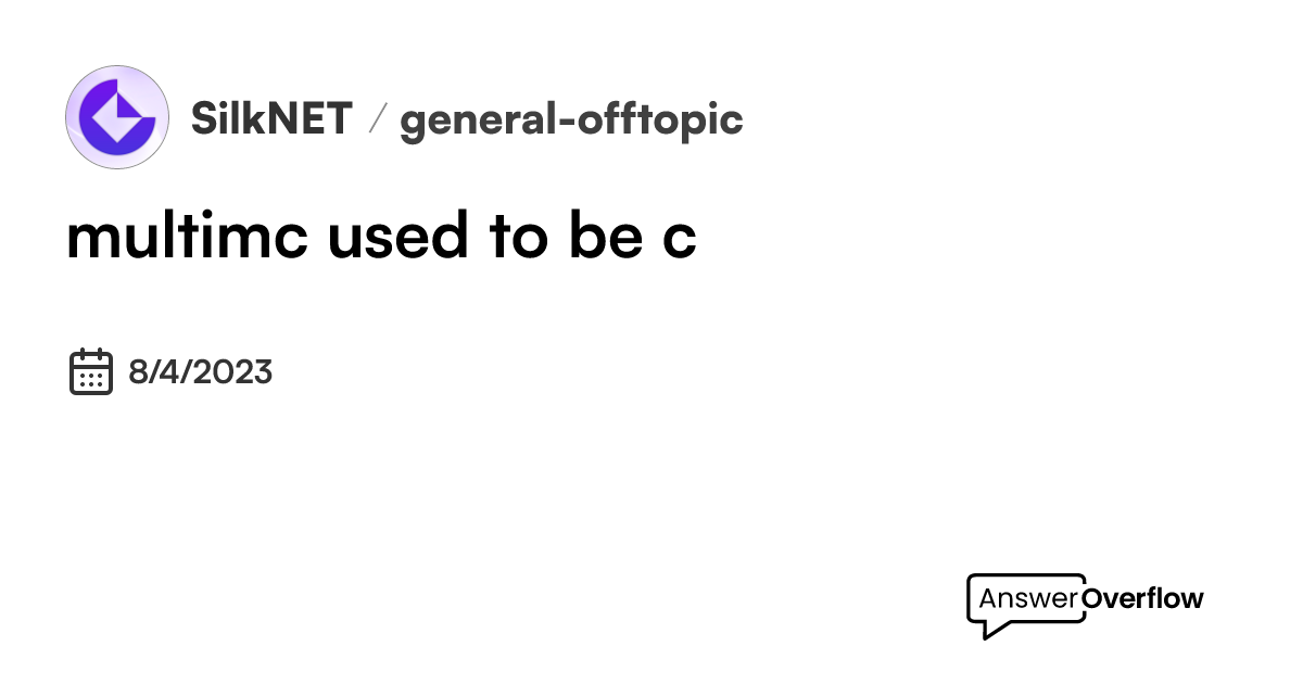 multimc used to be c# - Silk.NET