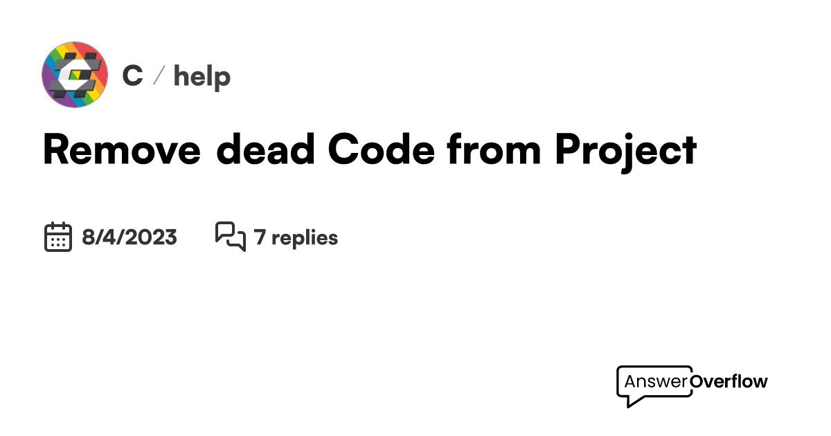 Remove dead Code from Project - C#