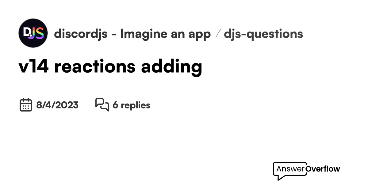 v14 reactions adding - discord.js - Imagine an app