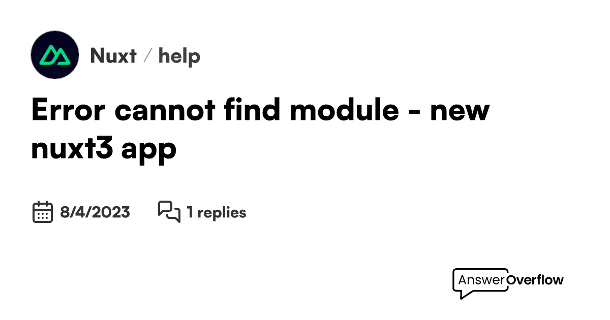 Error cannot find module - new nuxt3 app - Nuxt