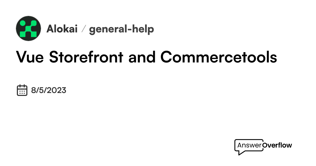 Vue Storefront and Commercetools - Alokai