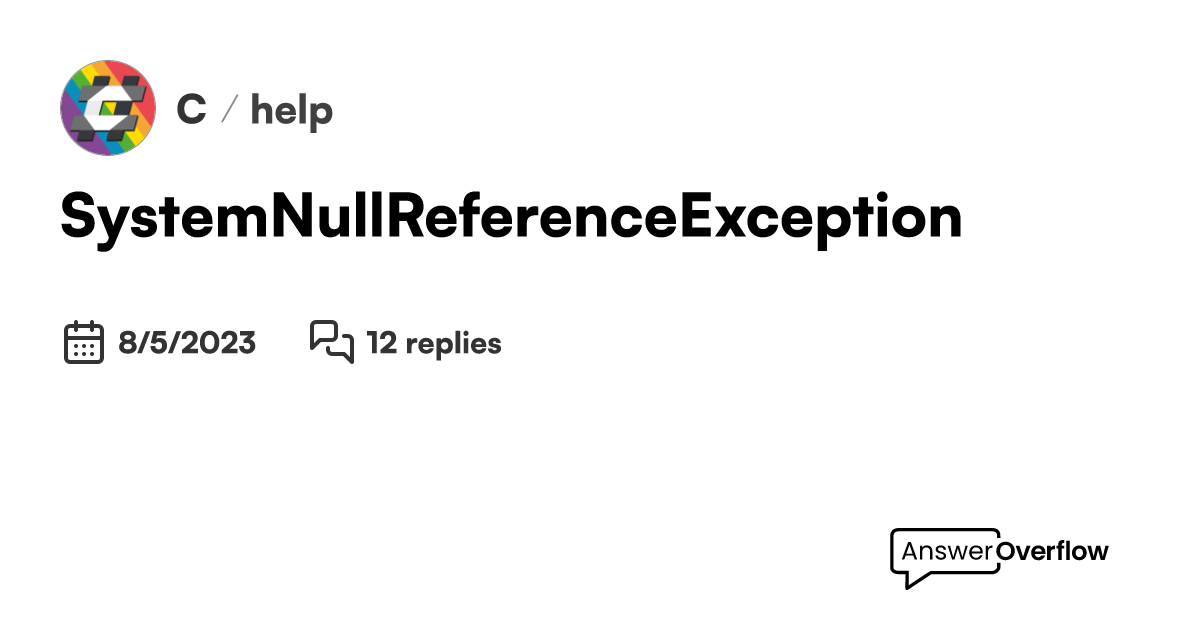 System.NullReferenceException - C#