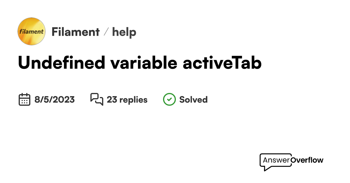 Undefined variable $activeTab - Filament