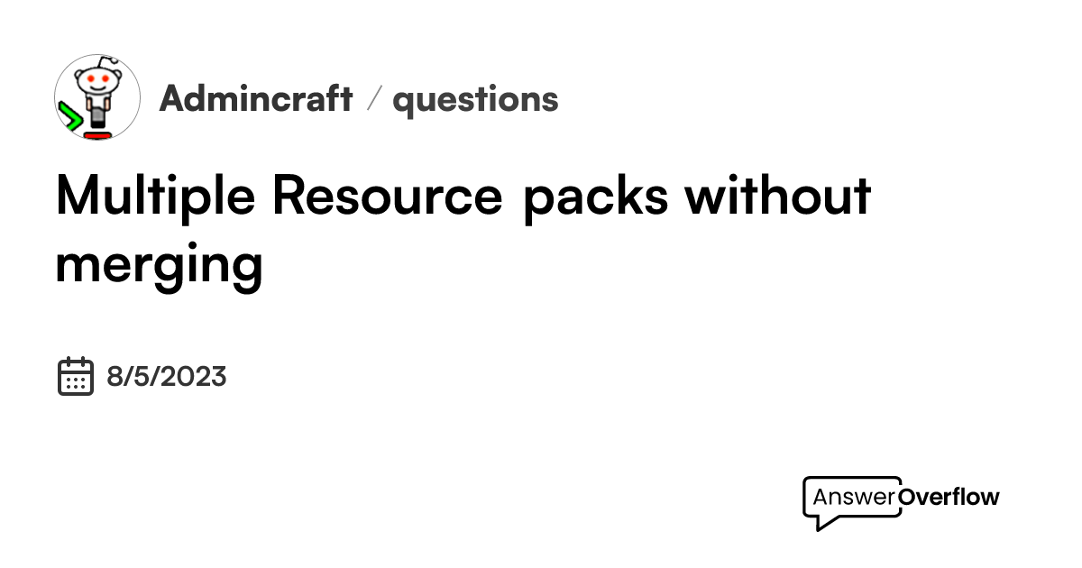 Multiple Resource packs without merging - Admincraft