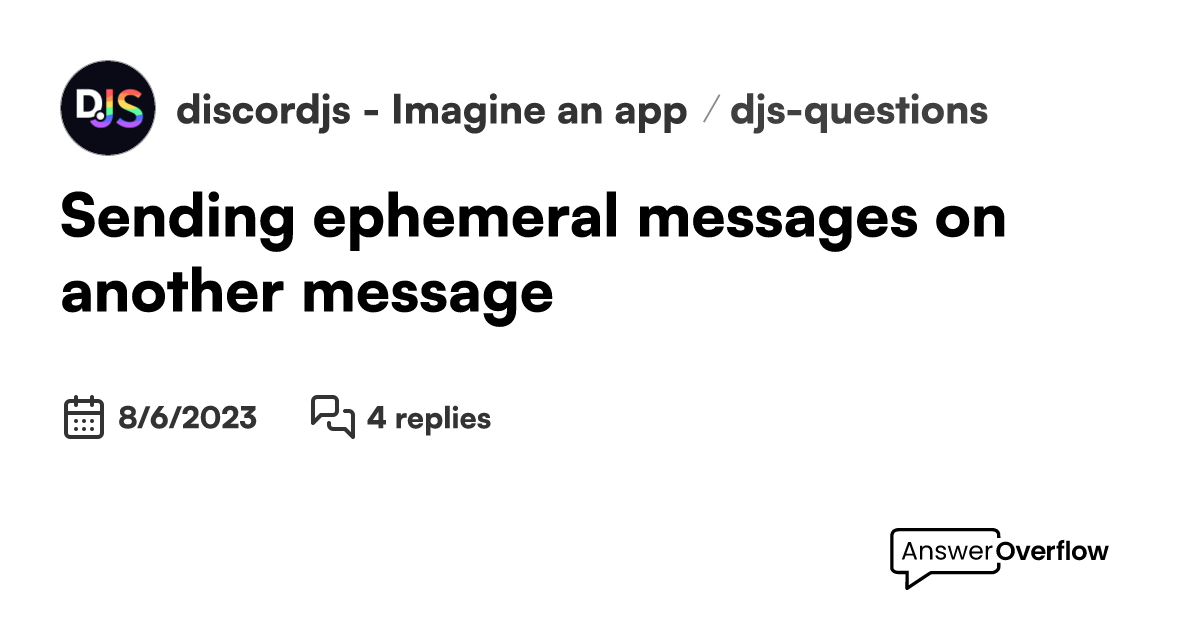Sending ephemeral messages on another message - discord.js - Imagine an app
