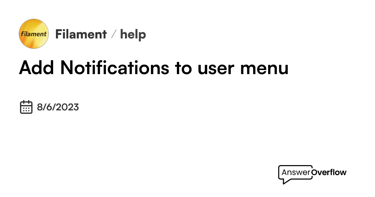 Add Notifications to user menu - Filament