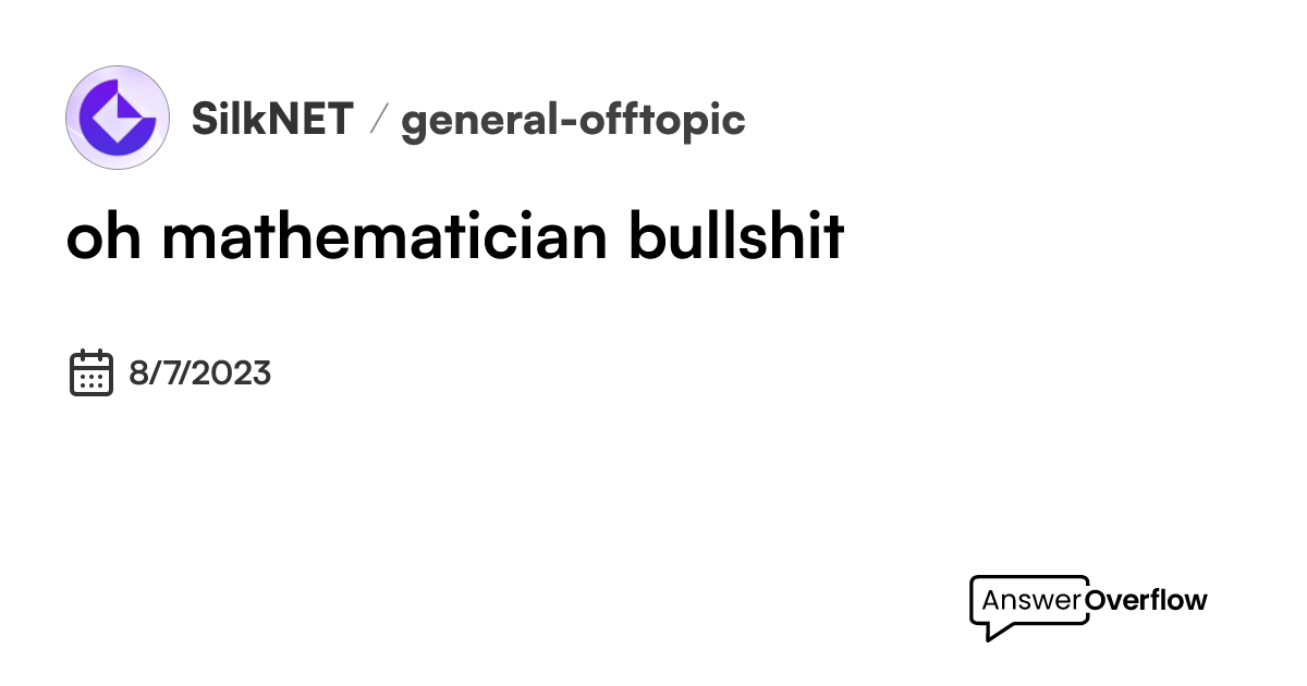 oh mathematician bullshit - Silk.NET