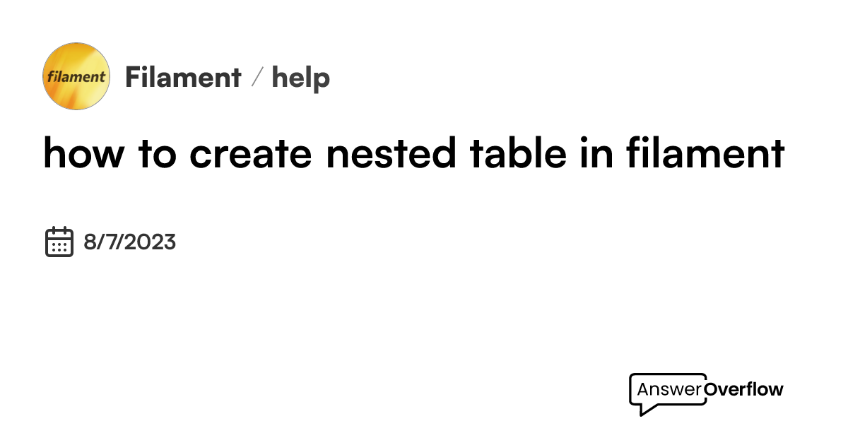 how to create nested table in filament? - Filament