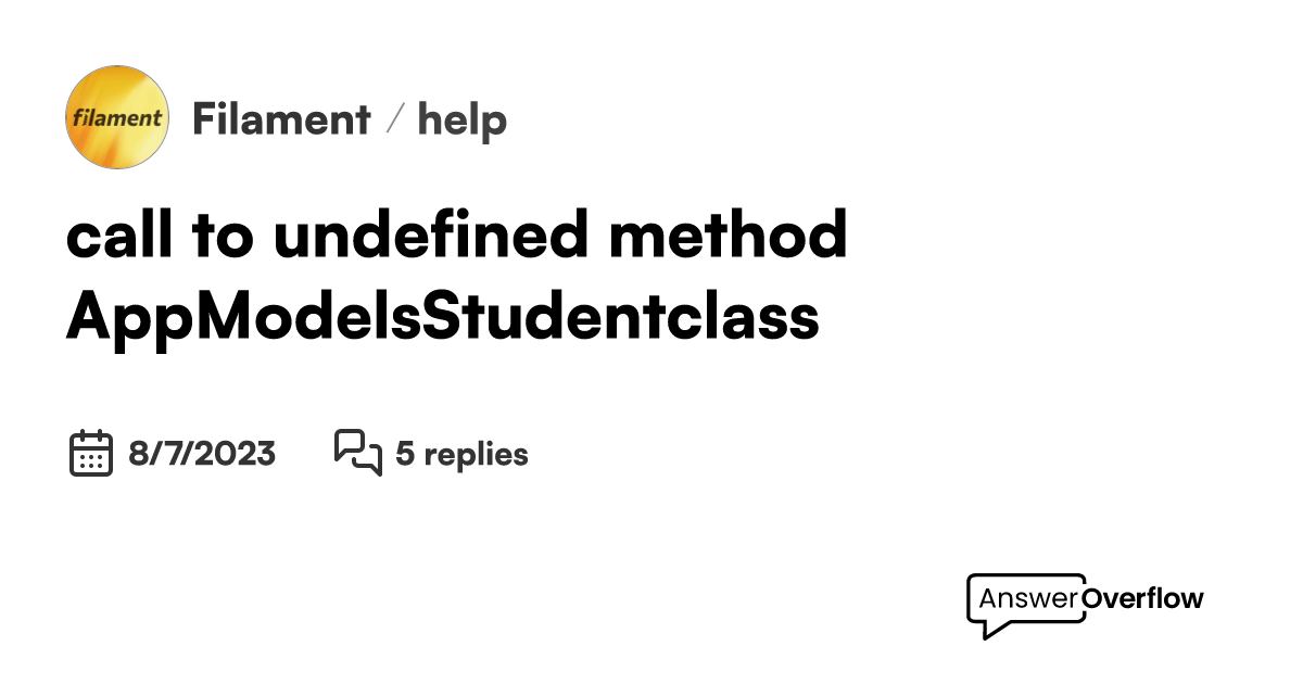 call to undefined method App\Models\Student::class() - Filament