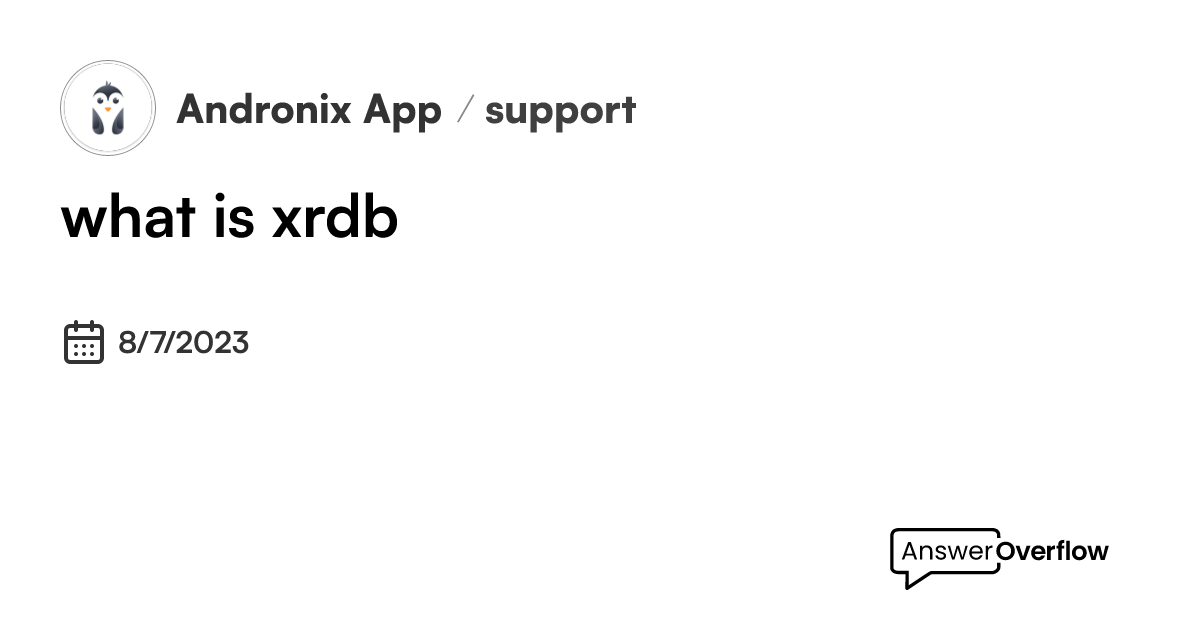 what is xrdb - Andronix App