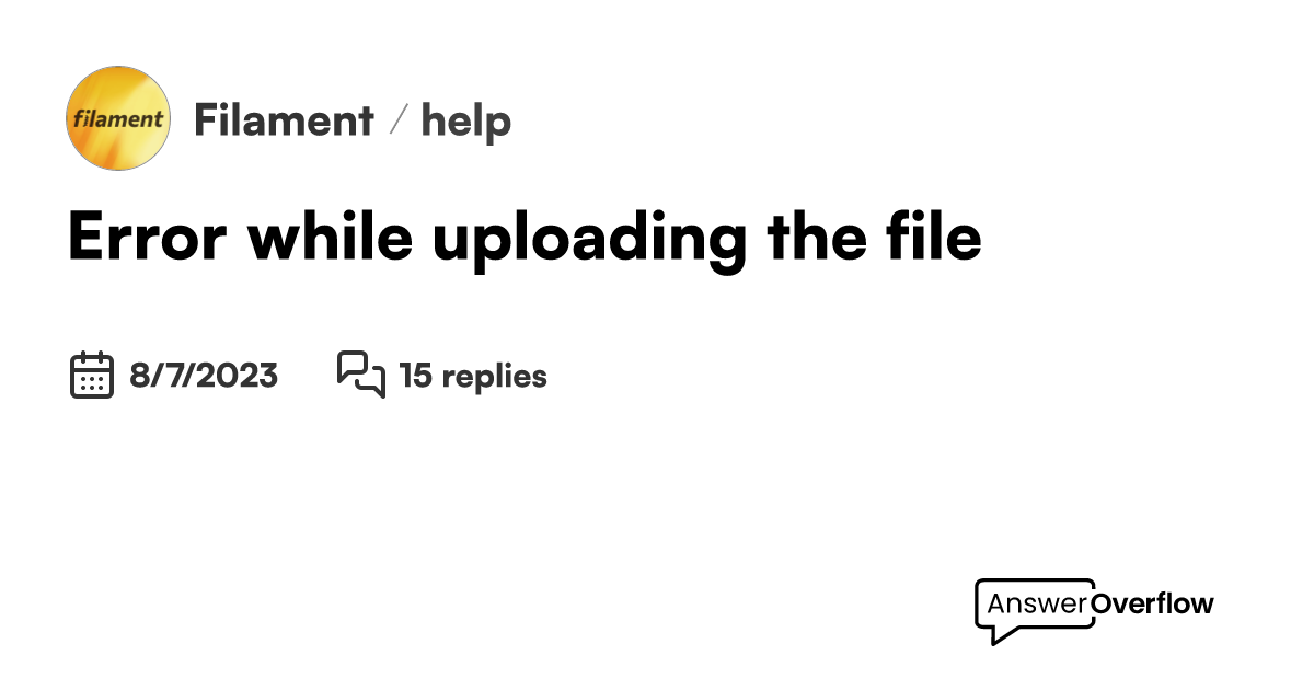 Error while uploading the file - Filament