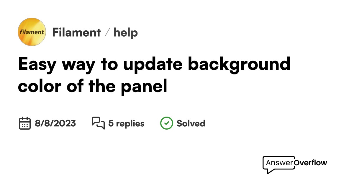 Easy way to update background color of the panel? - Filament