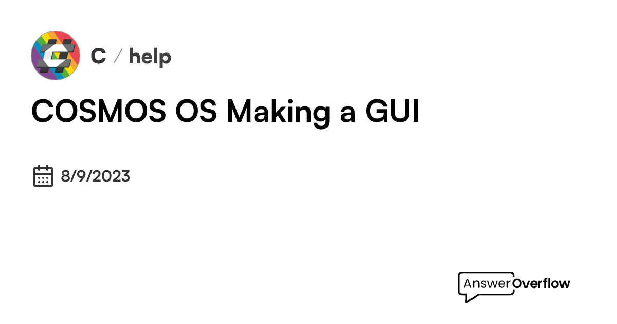 COSMOS OS | Making a GUI - C#