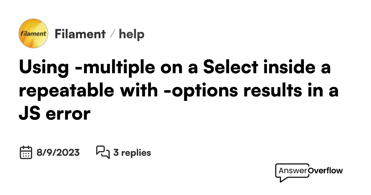 Using Multiple On A Select Inside A Repeatable With Options Results In A Js Error