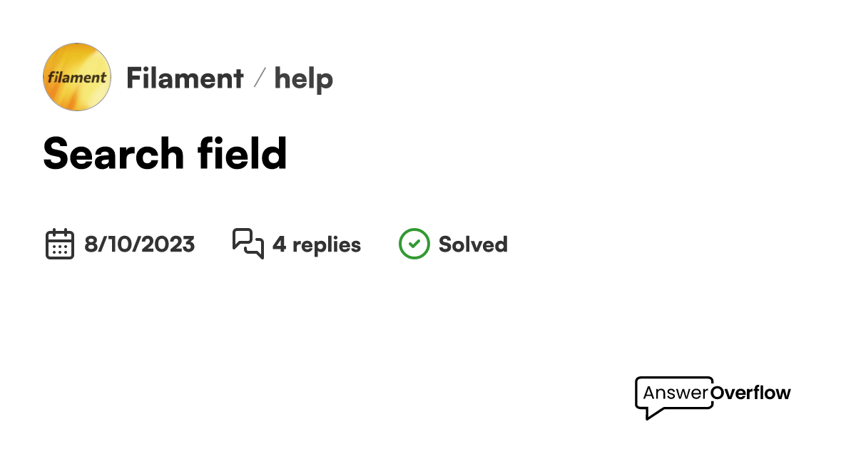 Search field - Filament