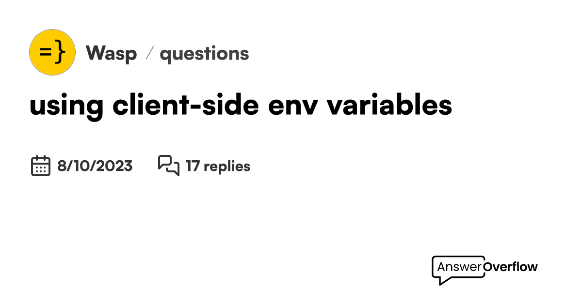 using client-side env variables - Wasp