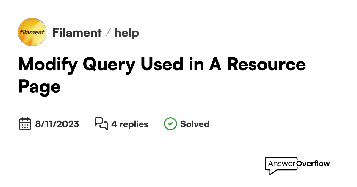 Modify Query Used in A Resource Page - Filament