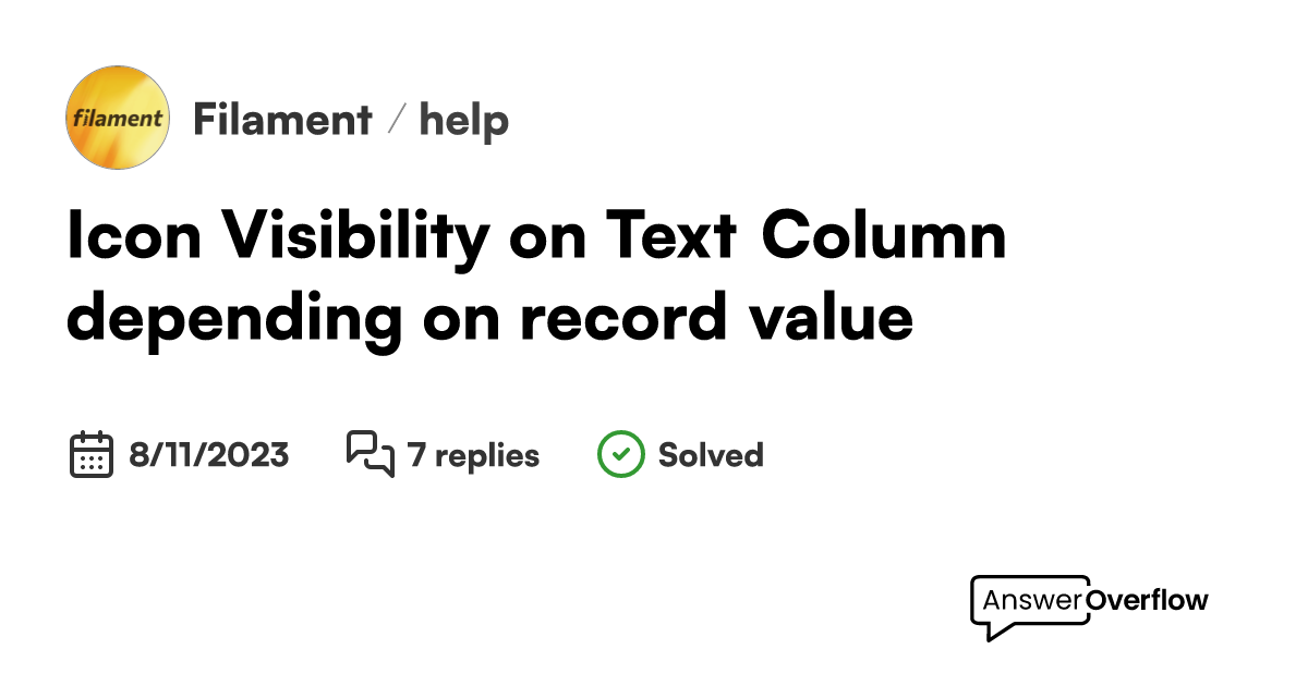 Icon Visibility on Text Column depending on record value - Filament