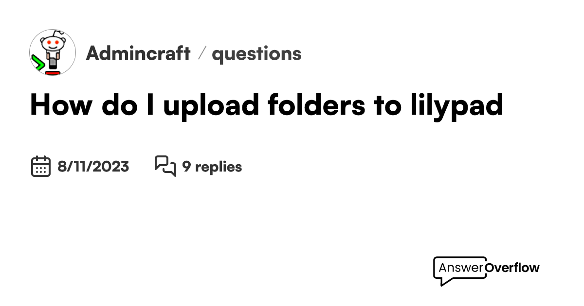 How do I upload folders to lilypad - Admincraft