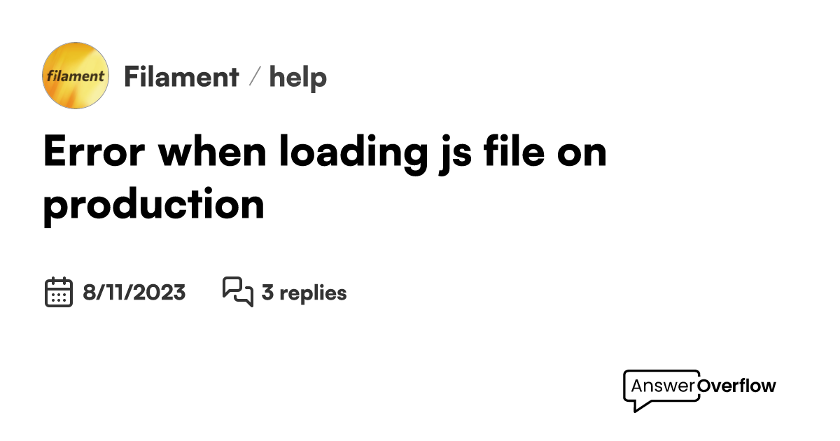 Error When Loading Js File On Production Filament