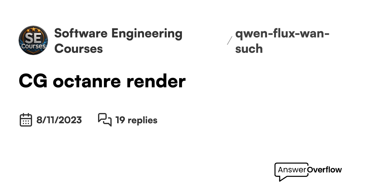 CG octanre render - Software Engineering Courses (SECourses)