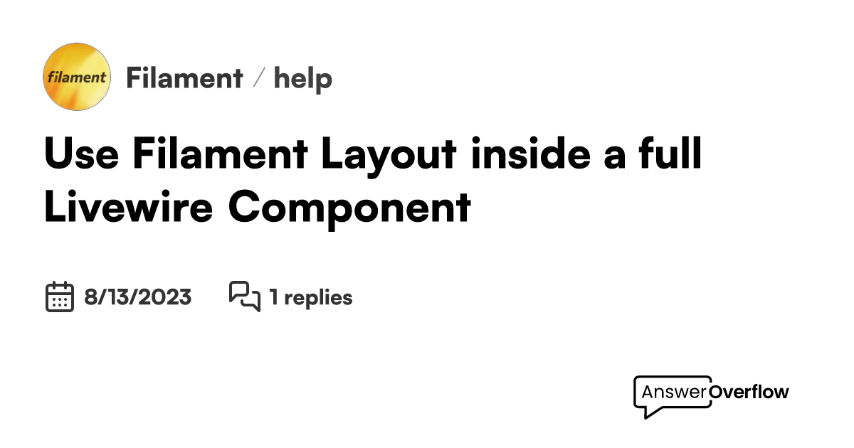 Use Filament Layout inside a full Livewire Component? - Filament