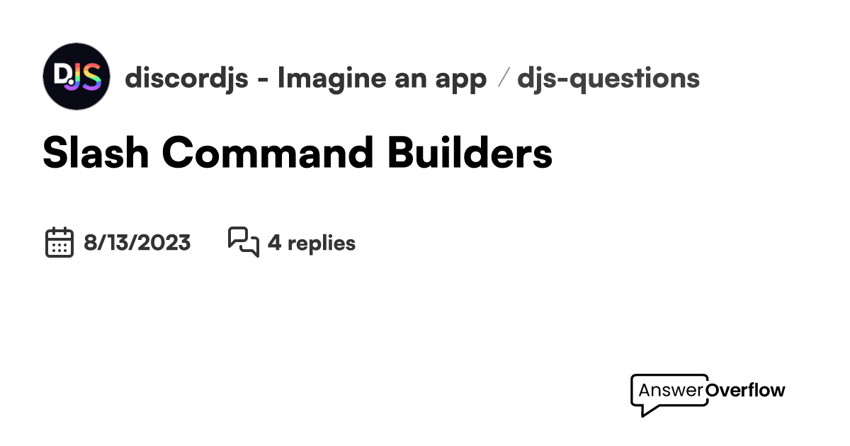 Slash Command Builders - discord.js - Imagine an app