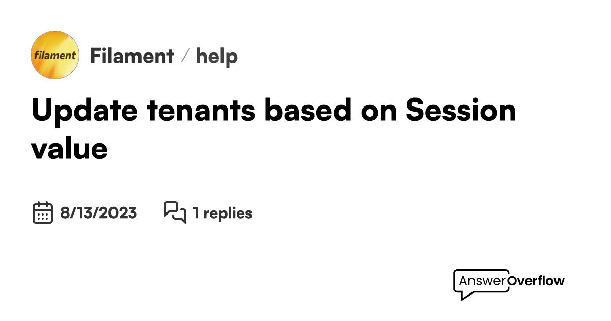 Update tenants based on Session value - Filament