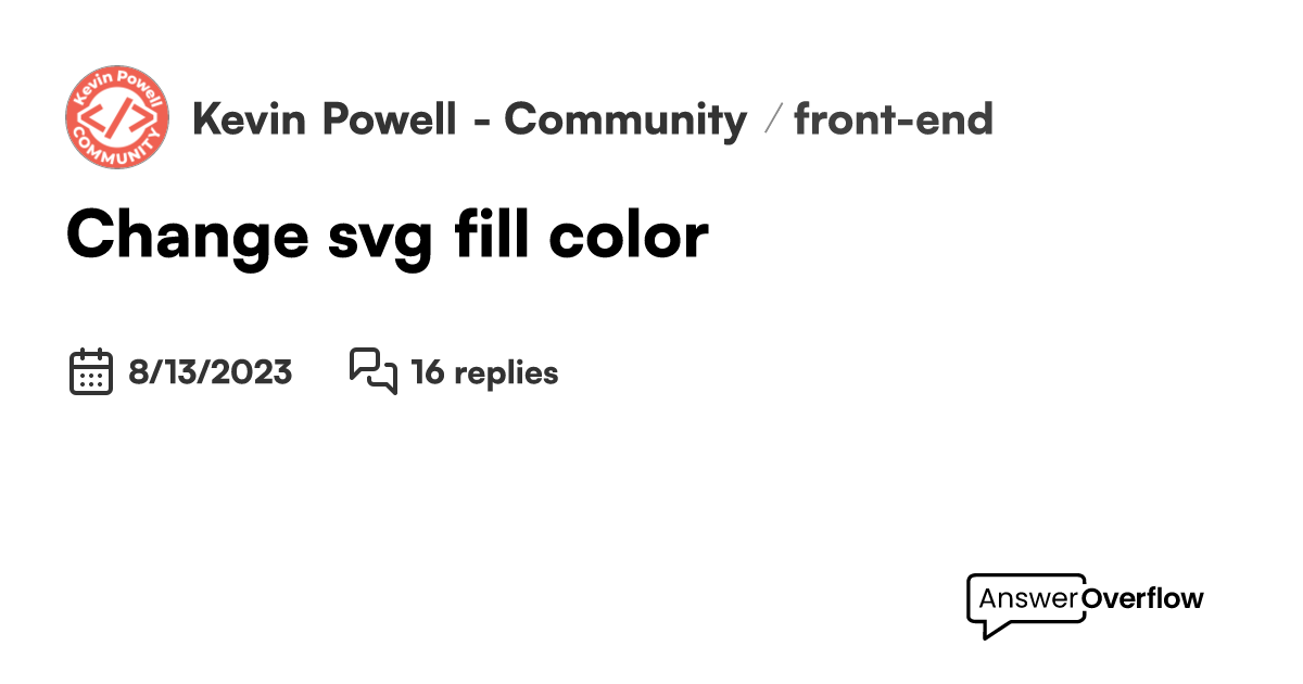 Change svg fill color - Kevin Powell - Community