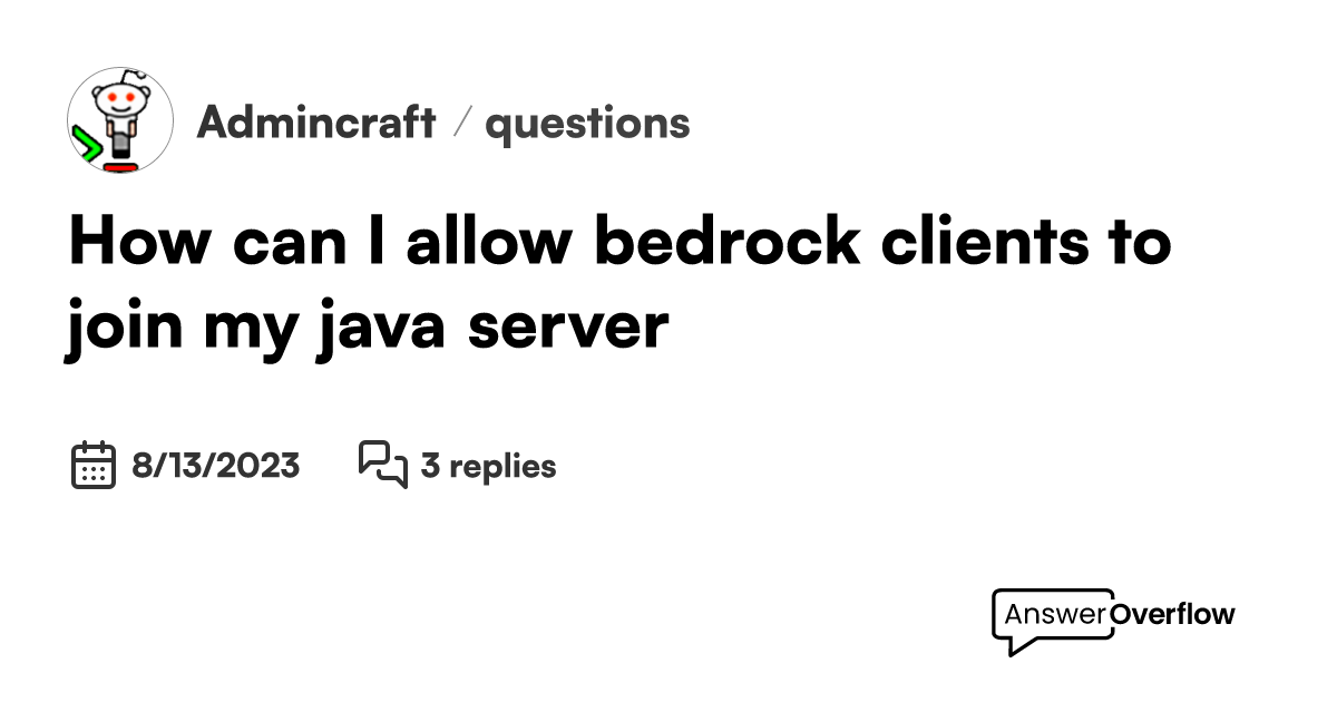 How can I allow bedrock clients to join my java server? - Admincraft