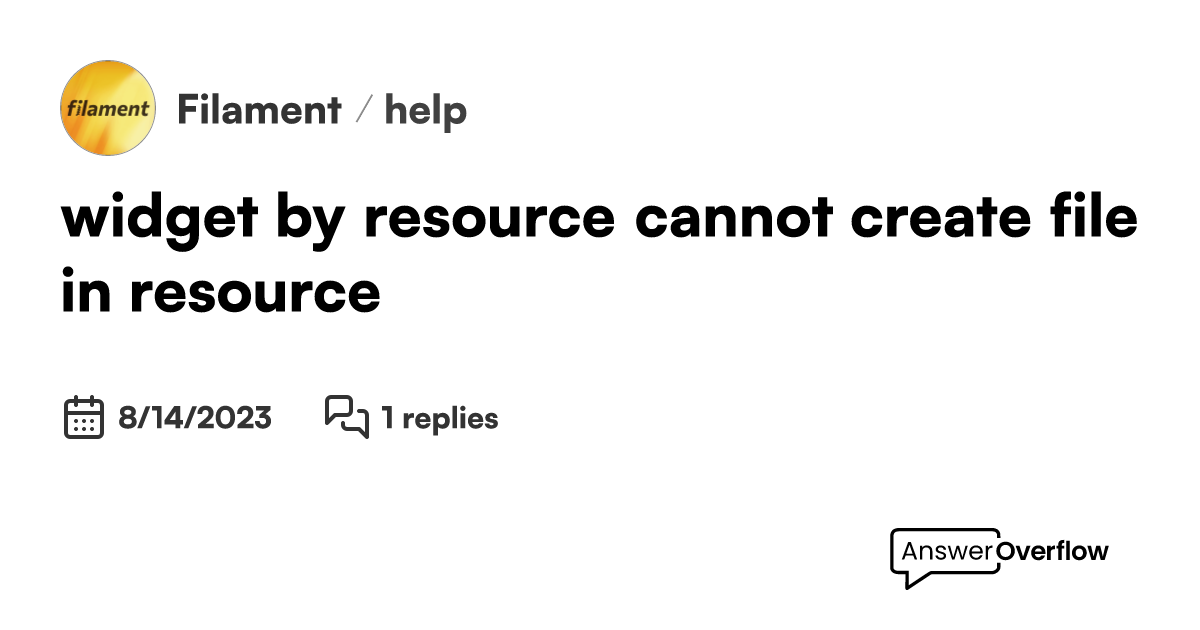 widget by resource cannot create file in resource - Filament