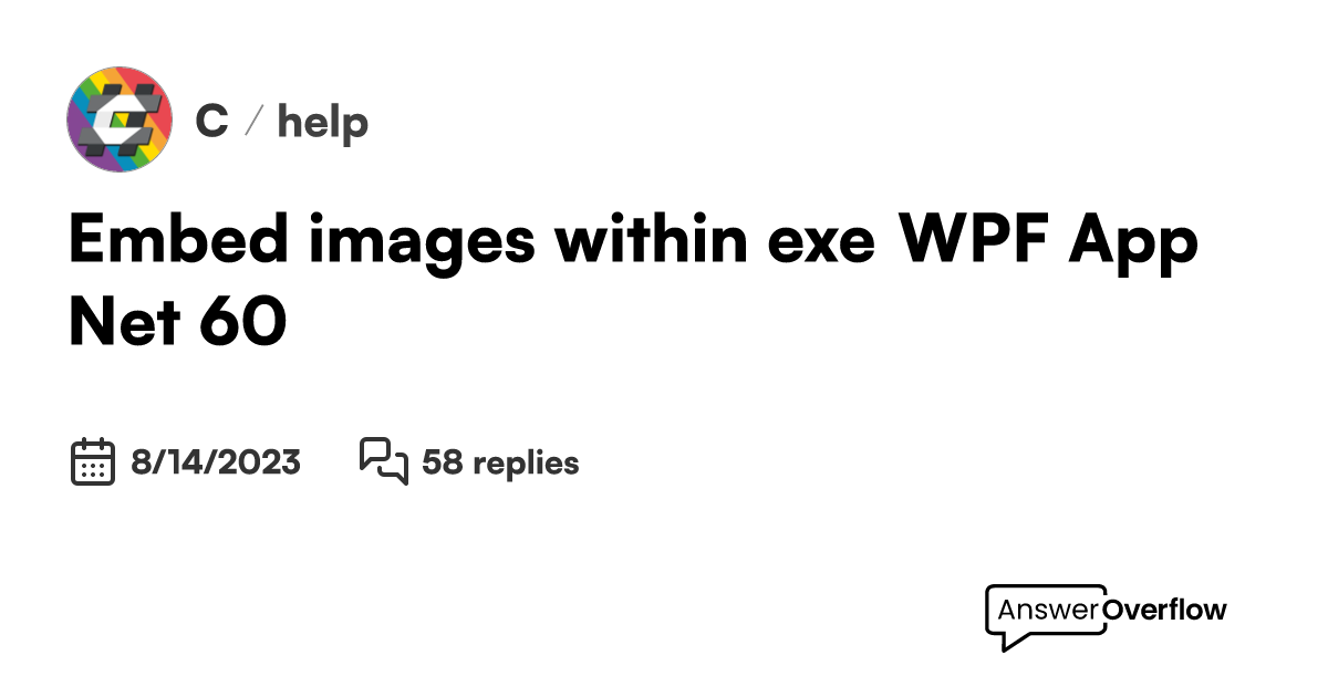 Embed images within .exe [WPF App .Net 6.0] - C#