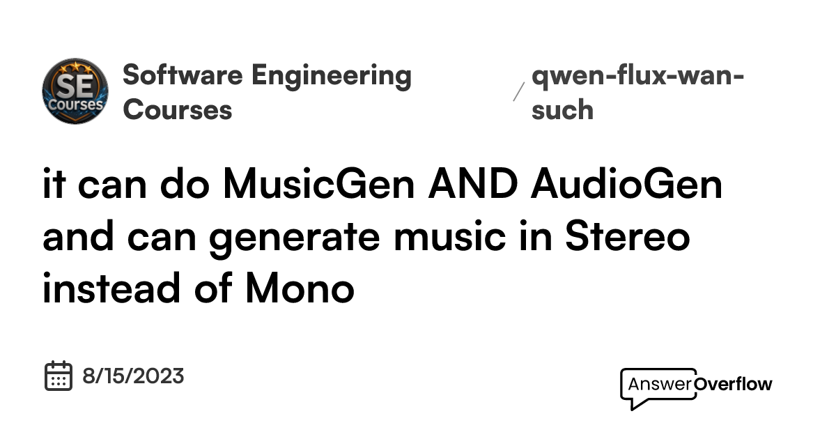 it can do MusicGen AND AudioGen and can generate music in Stereo ...