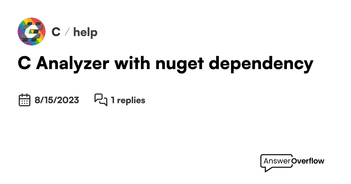 C# Analyzer with nuget dependency - C#