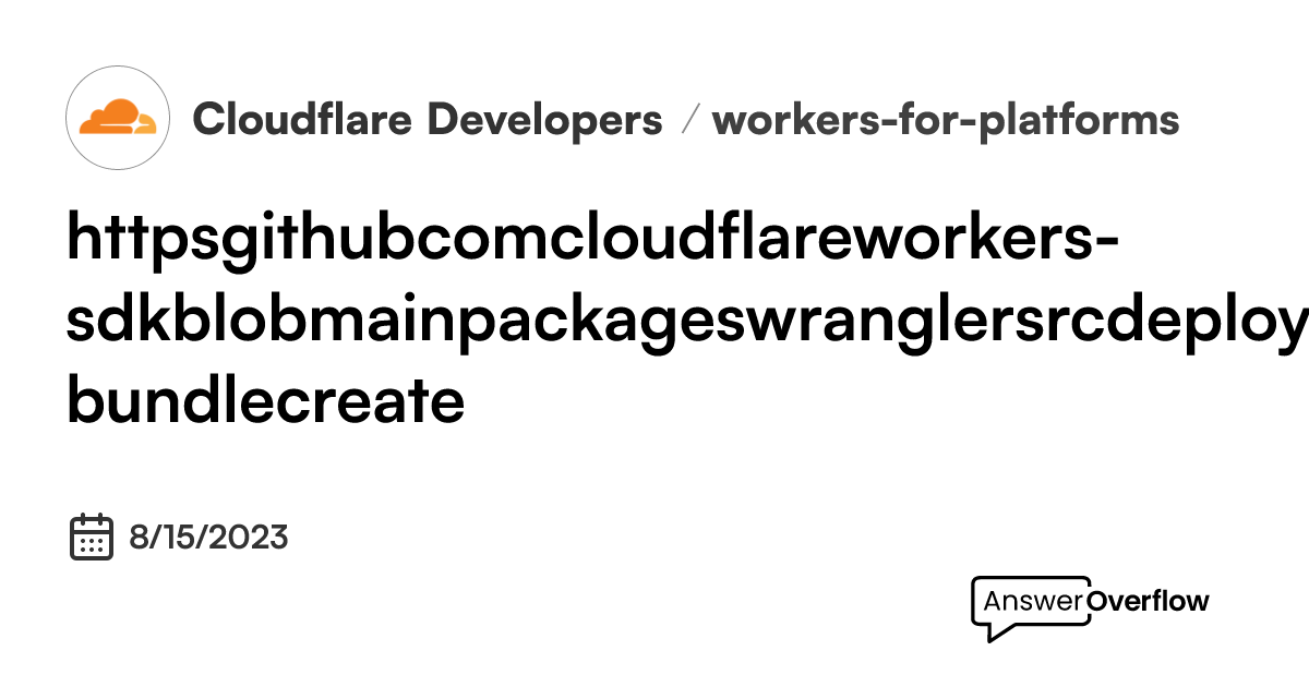 - Cloudflare Developers