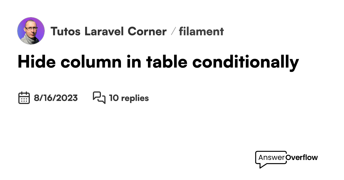 Hide column in table conditionally - Tuto's Laravel Corner