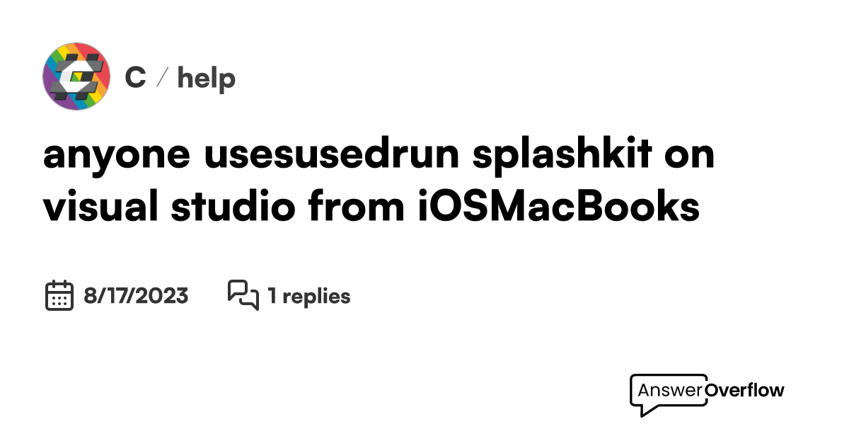 anyone uses/used/run splashkit on visual studio from iOS/MacBooks? - C#