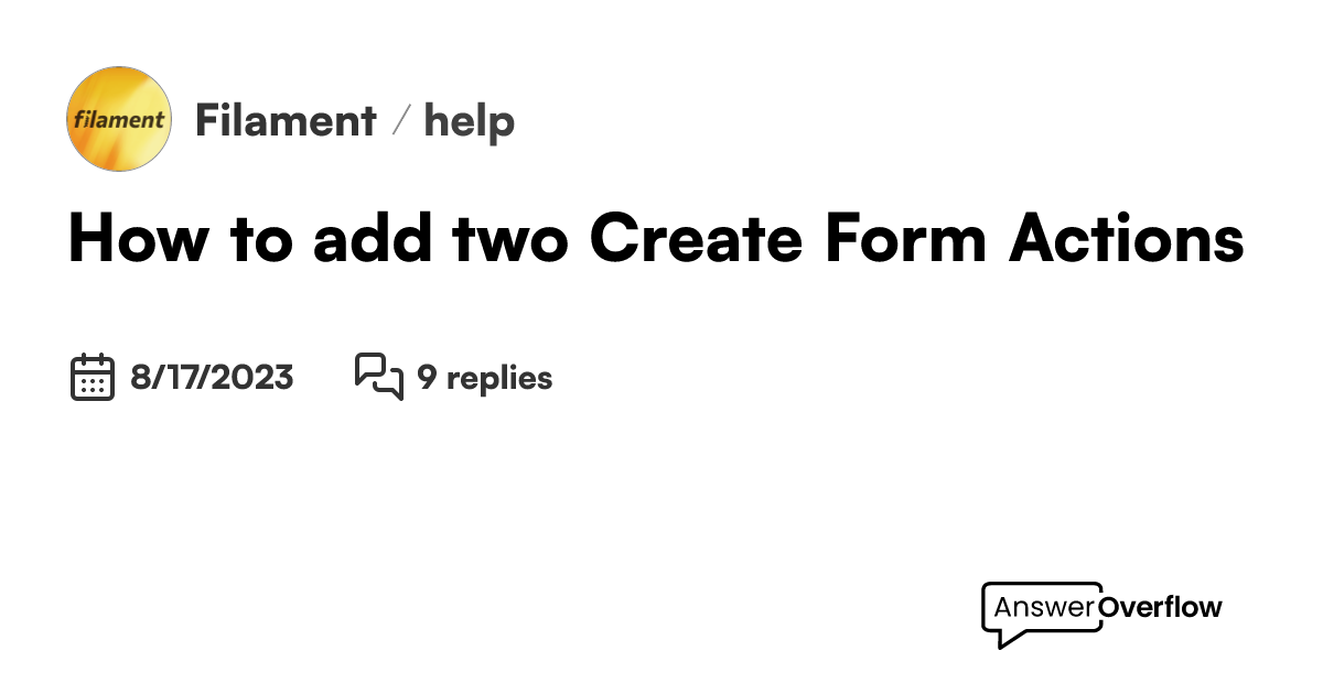 How to add two Create Form Actions - Filament